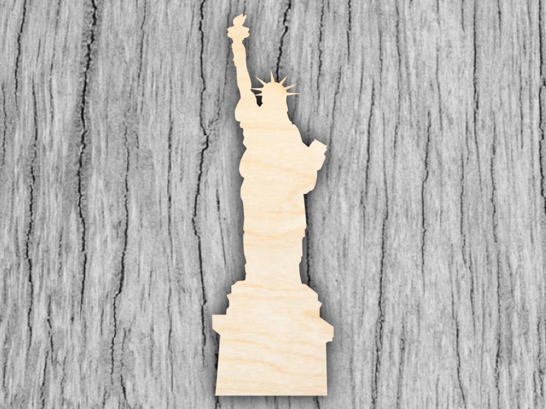 Wood Cut Out Statue of Liberty Laser Cut Shape Statue of Liberty DIY ...