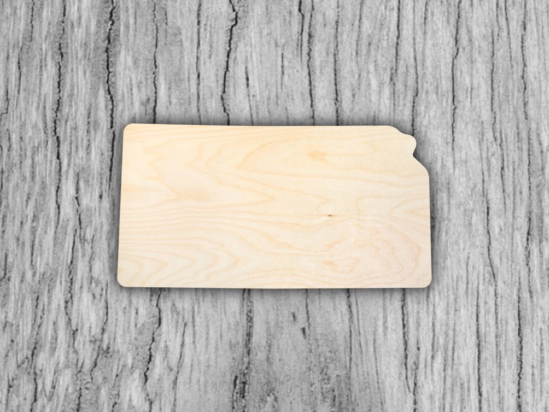 Wood Kansas Shape - Wooden Cut Out of the State of Kansas Laser Cutter ...