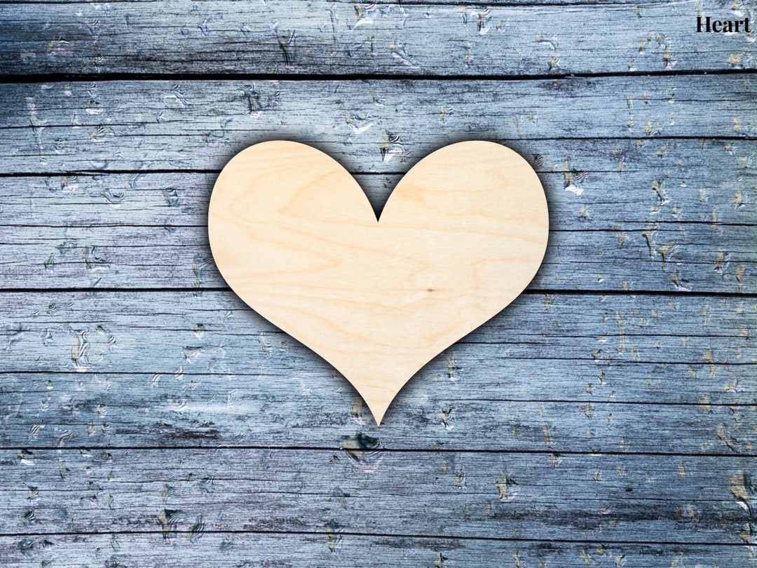 Wooden Heart Cut Out Shape Laser Cut Wood Shape of Heart DIY Crafts ...