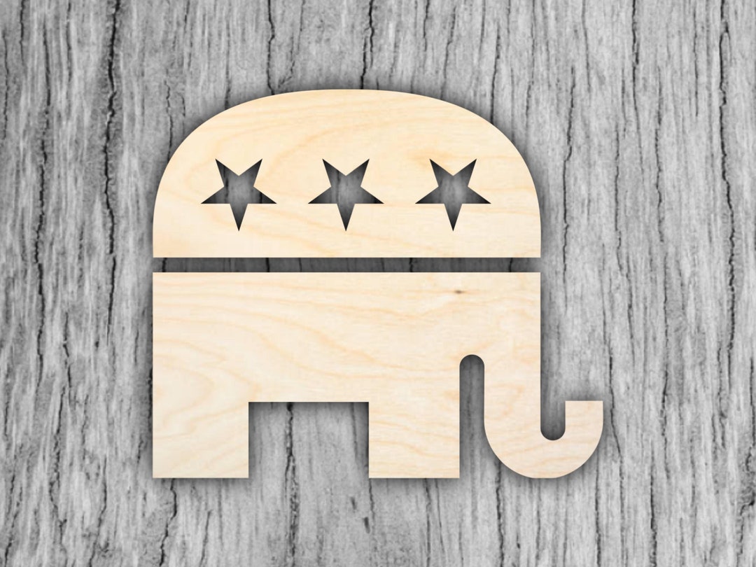 Wooden Elephant Republican Cut Out Shape - Laser Cut Wooden Shape ...