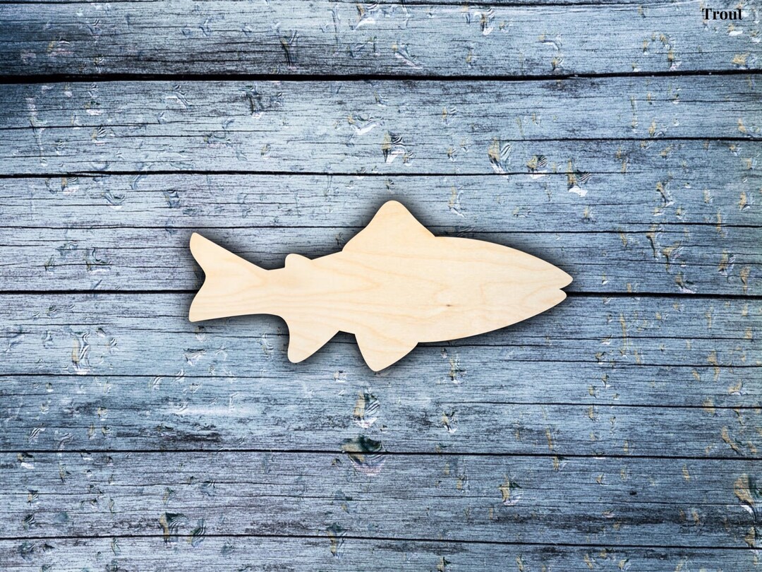 Wooden Trout Fish Cut Out Shape - Laser Cut Wood Shape of Trout Fish ...