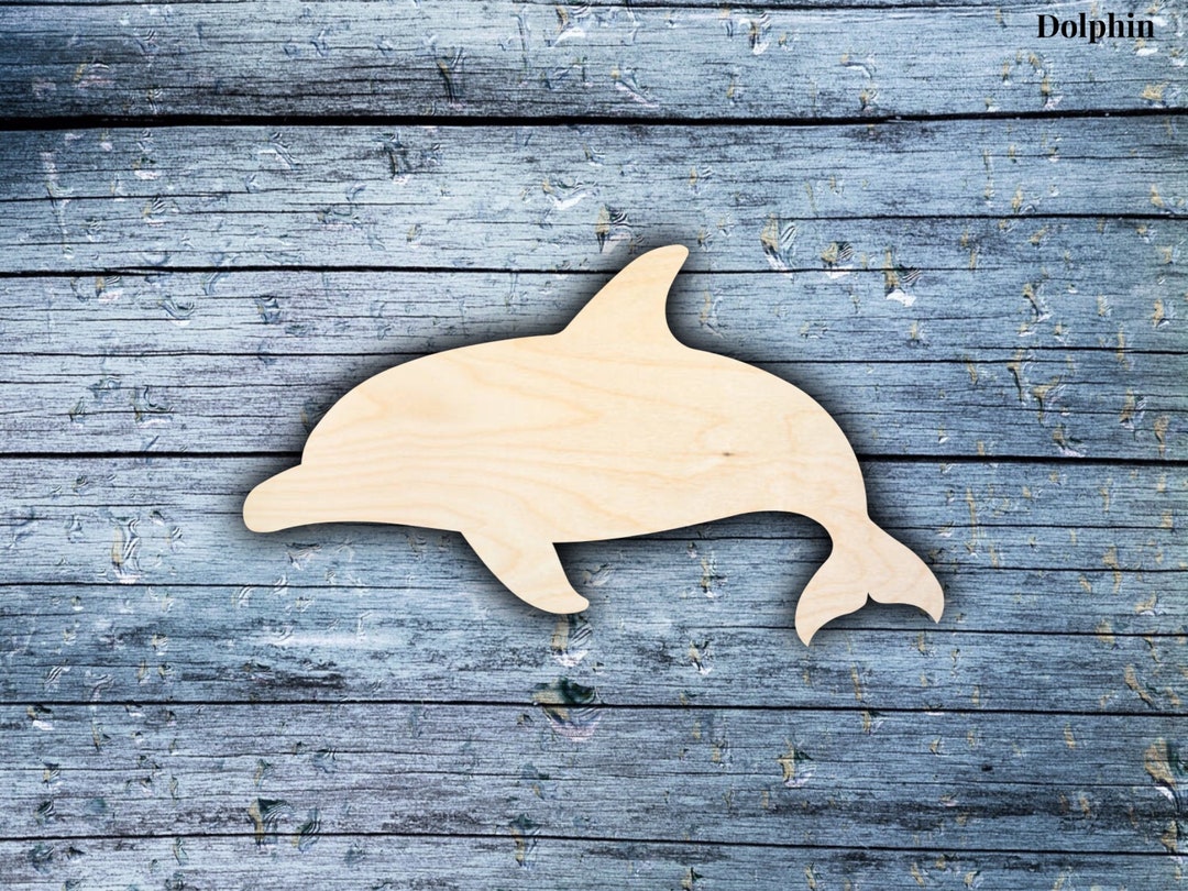 Wood Dolphin Cut Out Shape - Laser Cut Wooden Shape Dolphin for DIY ...