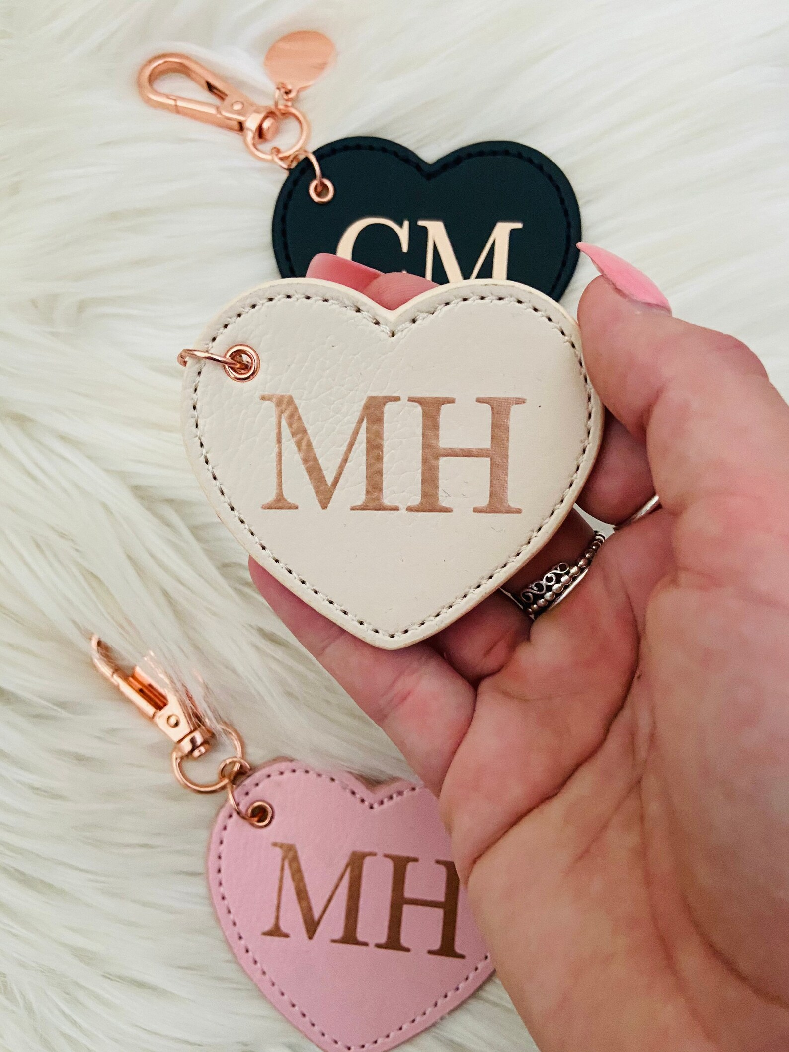 Heart key chain Personalised Keyring Monogrammed Gift | Etsy