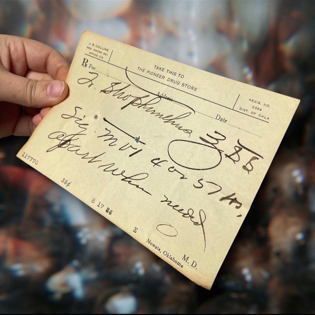 Vintage Medical Prescription Card Antique Prescription Card Medical ...