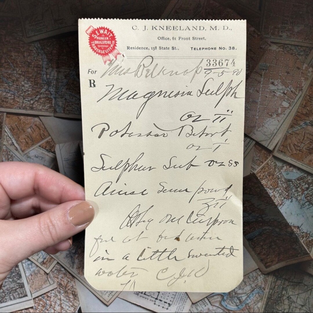 Vintage Medical Prescription Card Antique Prescription Card Medical ...