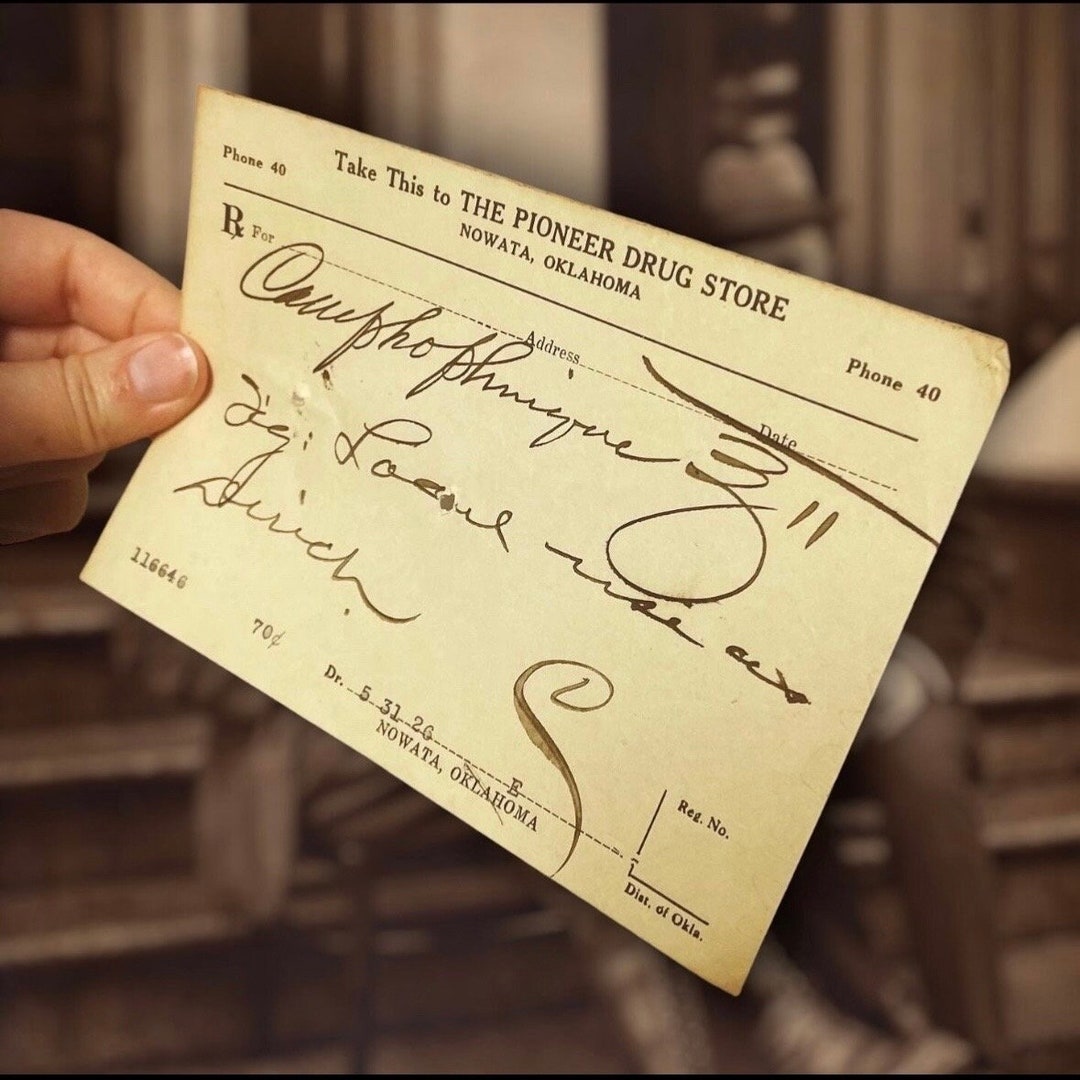 Vintage Medical Prescription Antique Prescription Card Medical ...