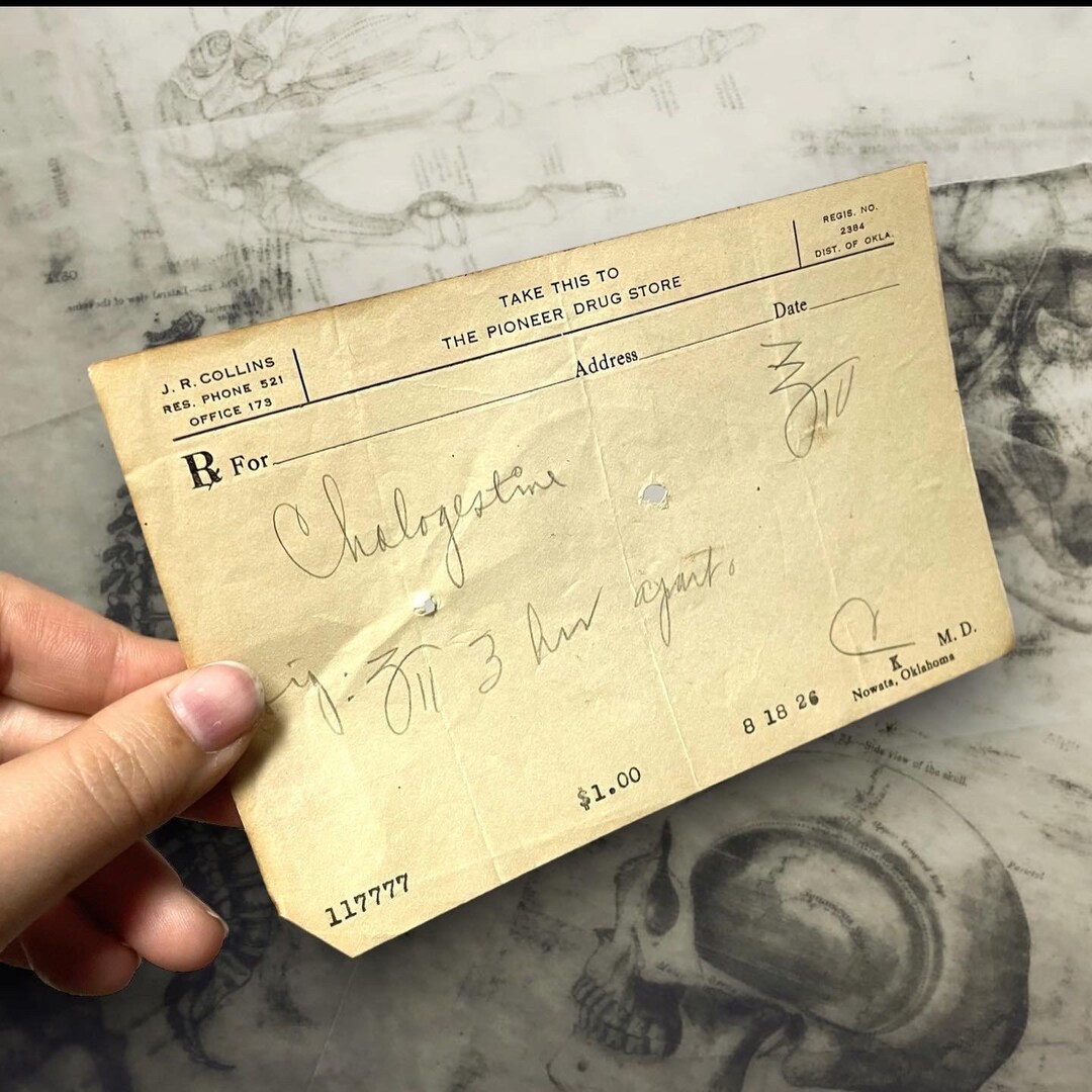 Vintage Medical Prescription Antique Prescription Card Medical ...