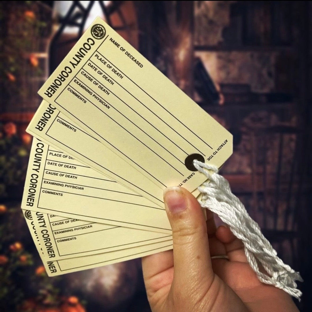 Coroner Toe Tag Gift Tag Gothic Birthday Tag Customizable Tag Birthday ...