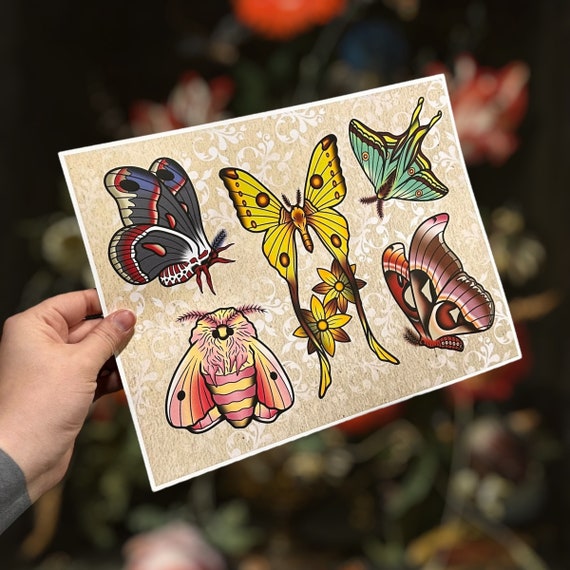 Moth Tattoo Flash