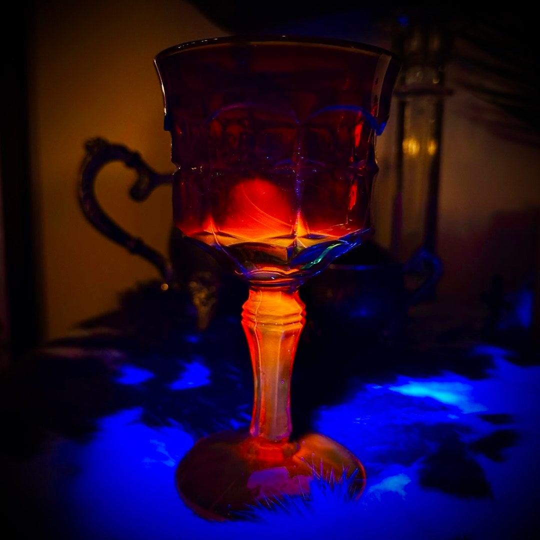 RARE Red Uranium Glass Compote Cadmium Glowing Glass - Etsy UK