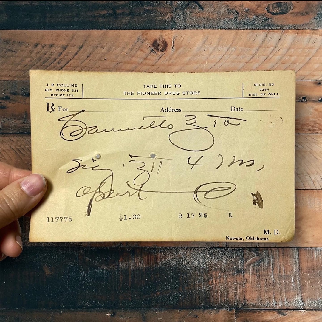 Vintage Medical Prescription Antique Prescription Card - Etsy