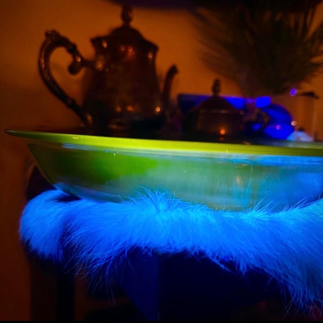 Pyrex UV Vintage Purple Manganese Glass Plate Depression Glass Glowing ...