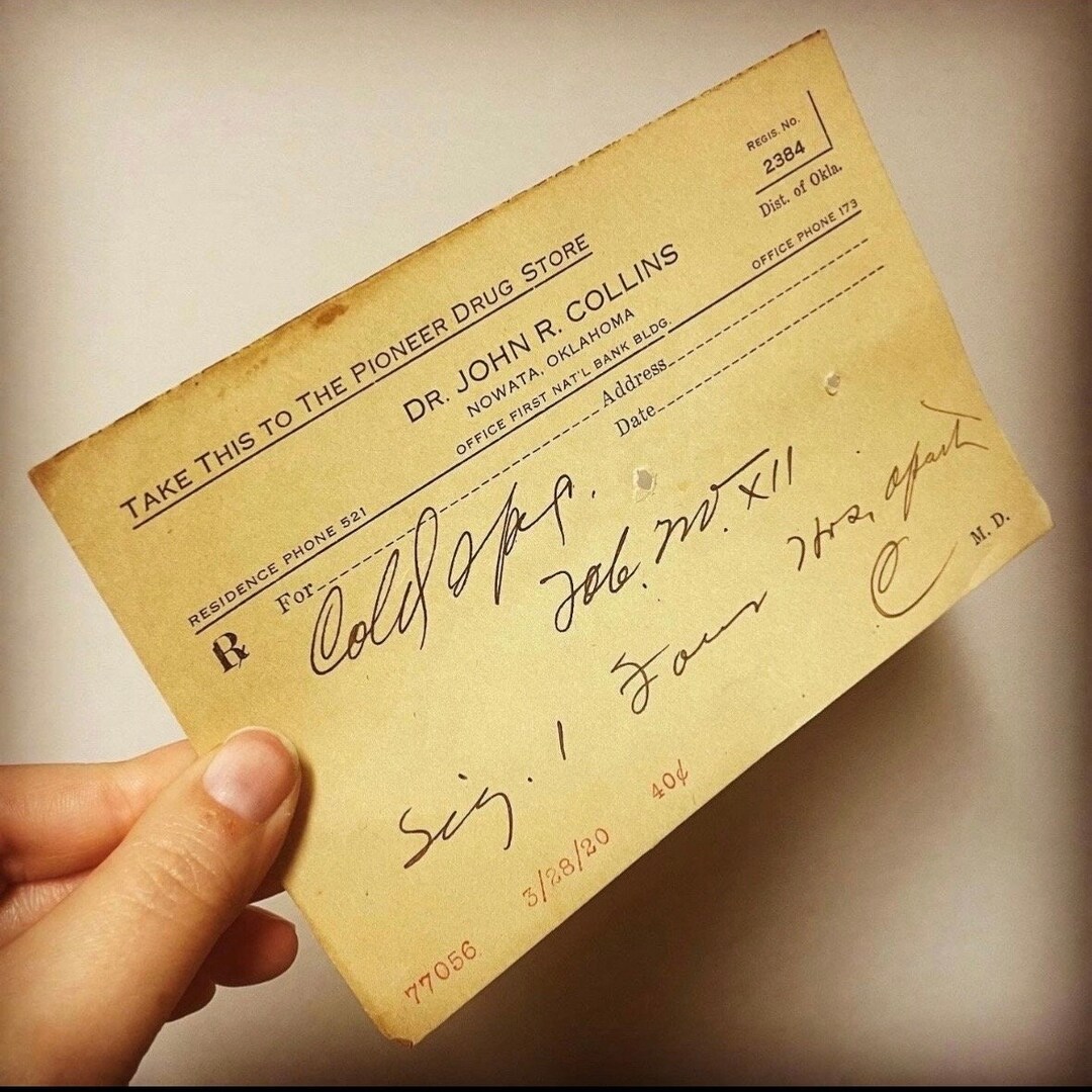 Vintage Medical Prescription Antique Prescription Card Medical ...
