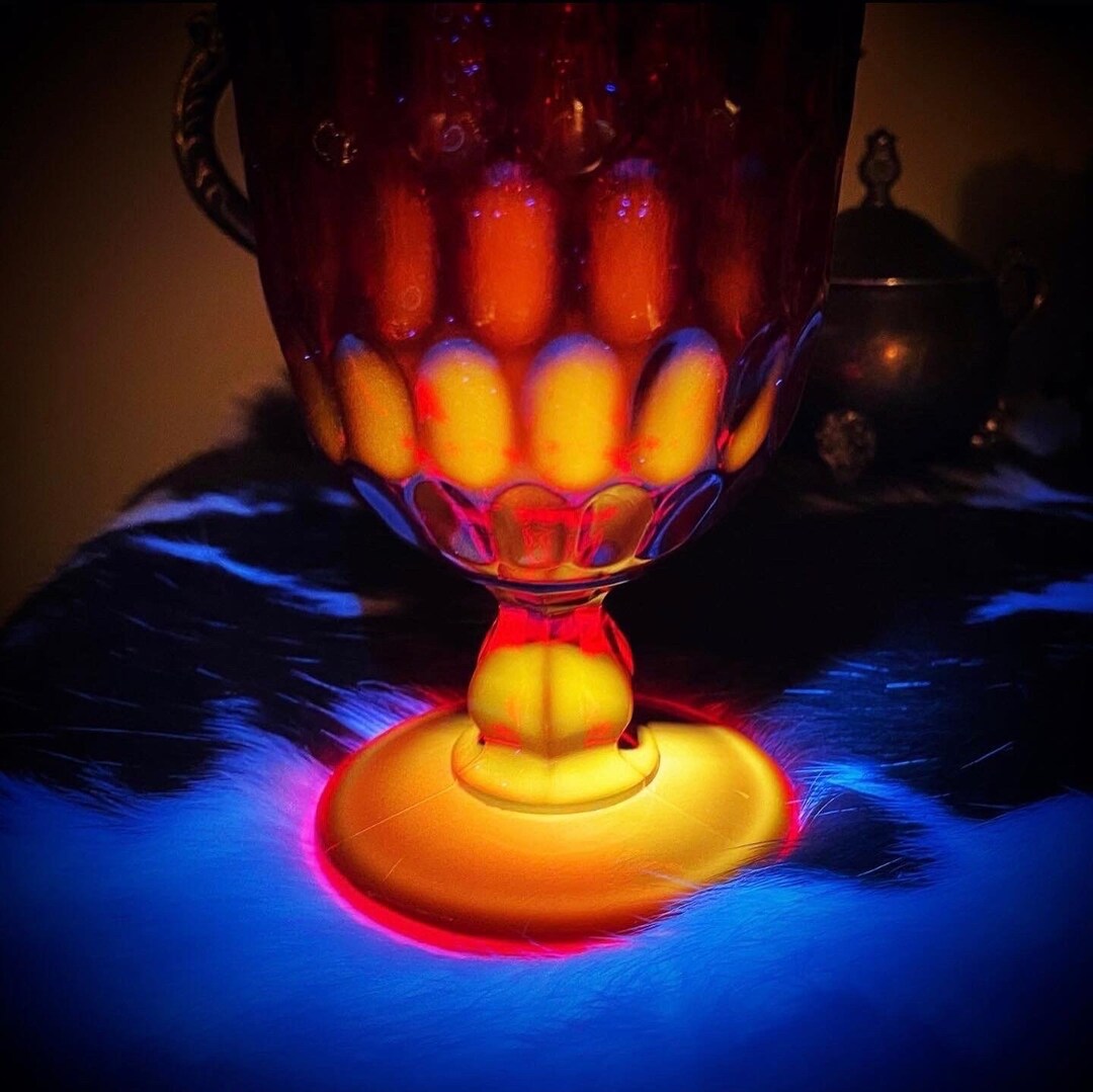 RARE Red Uranium Glass Compote Cadmium Glowing Glass - Etsy