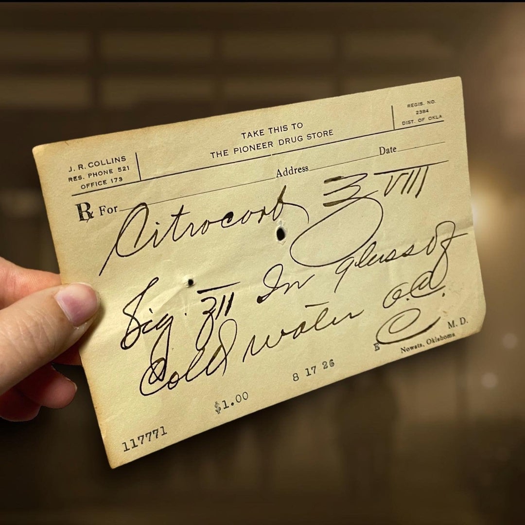 Vintage Medical Prescription Antique Prescription Card Medical ...
