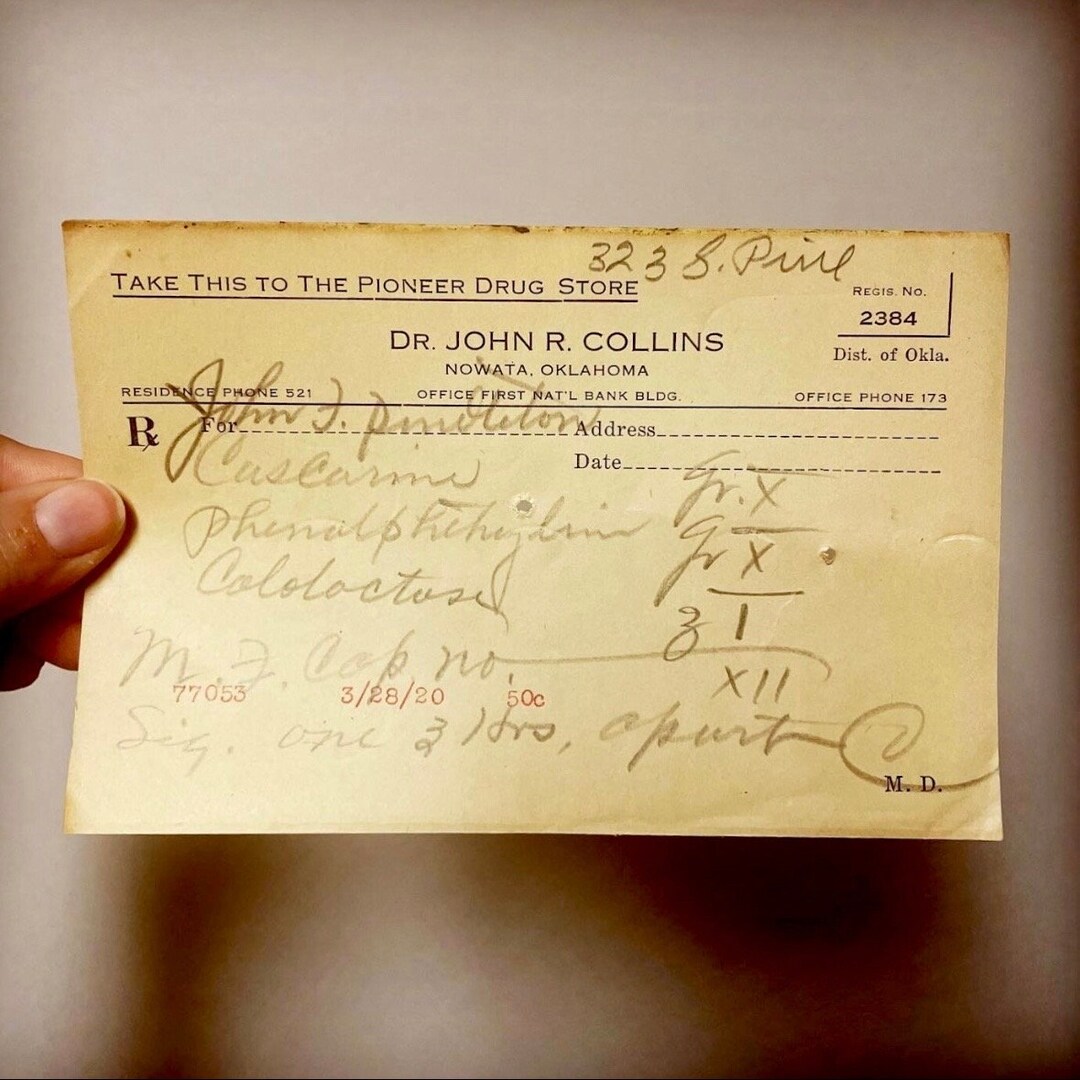 Vintage Medical Prescription Antique Prescription Card Medical ...