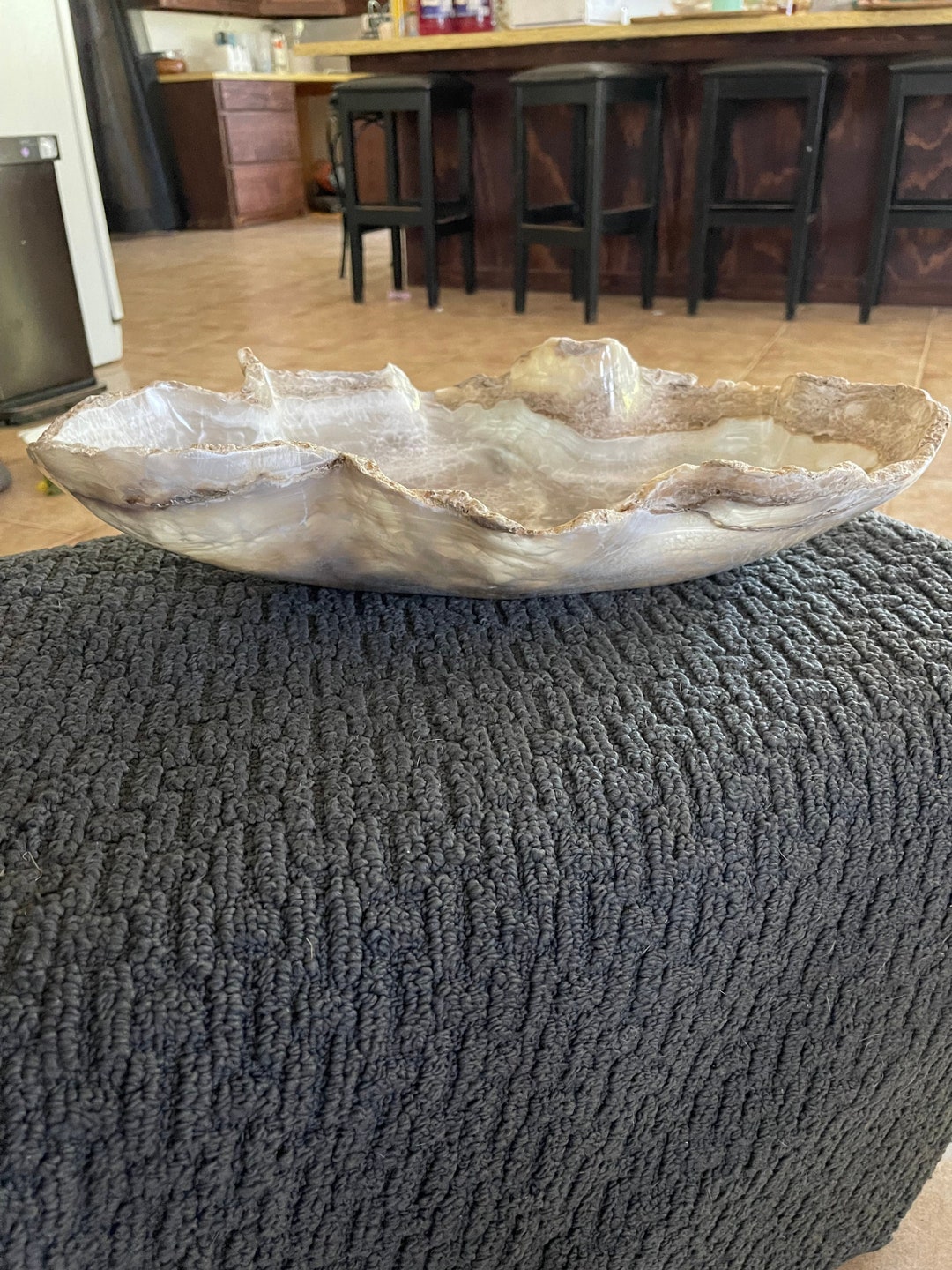 Handcrafted Onyx Bowl, Oyster Shell Colors, Gorgeous Showcase Piece - Etsy
