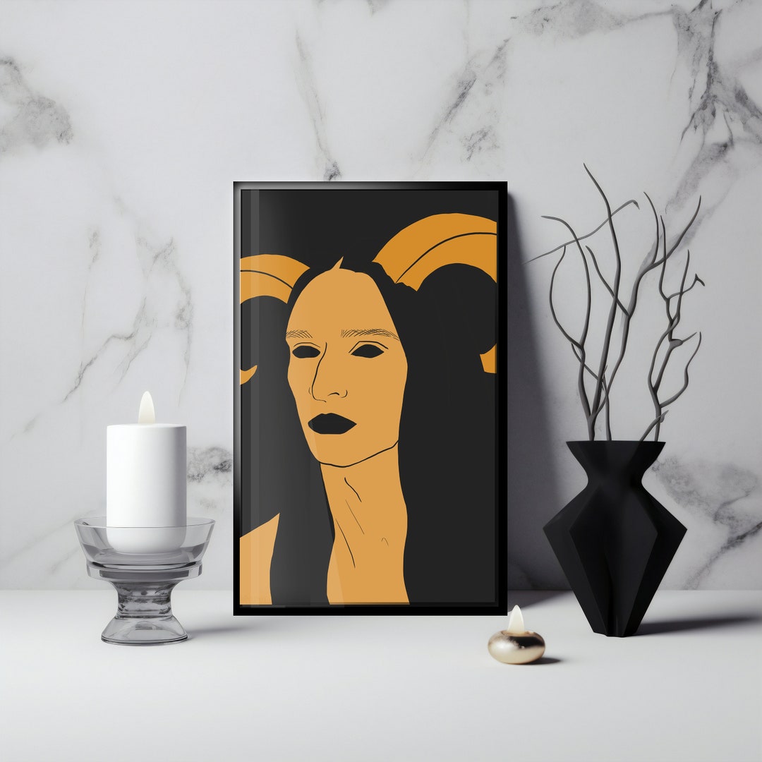 ARIES PORTRAIT ZODIAC Art Deco Digital Art Interior - Etsy