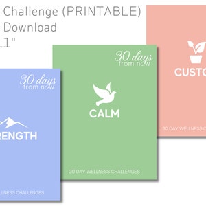 30 Day Wellness Challenge - CUSTOM - PRINTABLE PDF - Etsy
