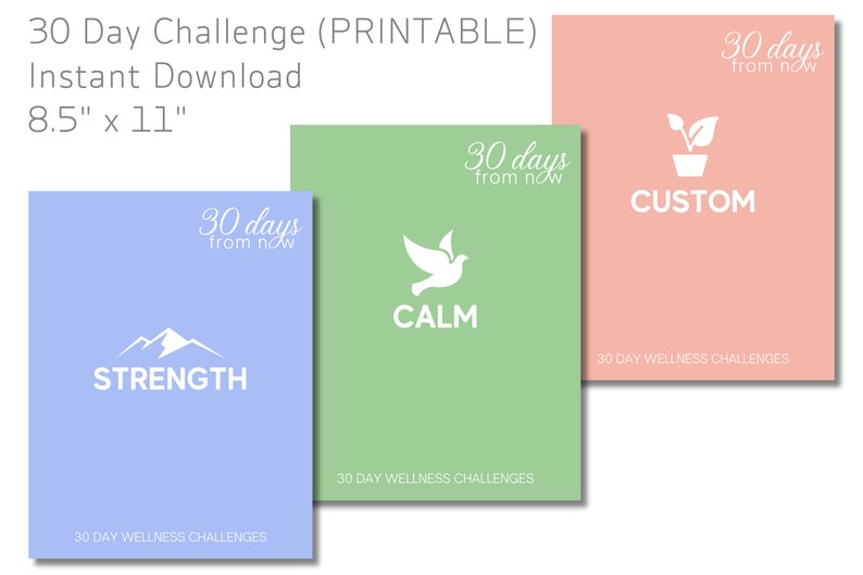 30 Day Wellness Challenge - CUSTOM - PRINTABLE PDF - Etsy