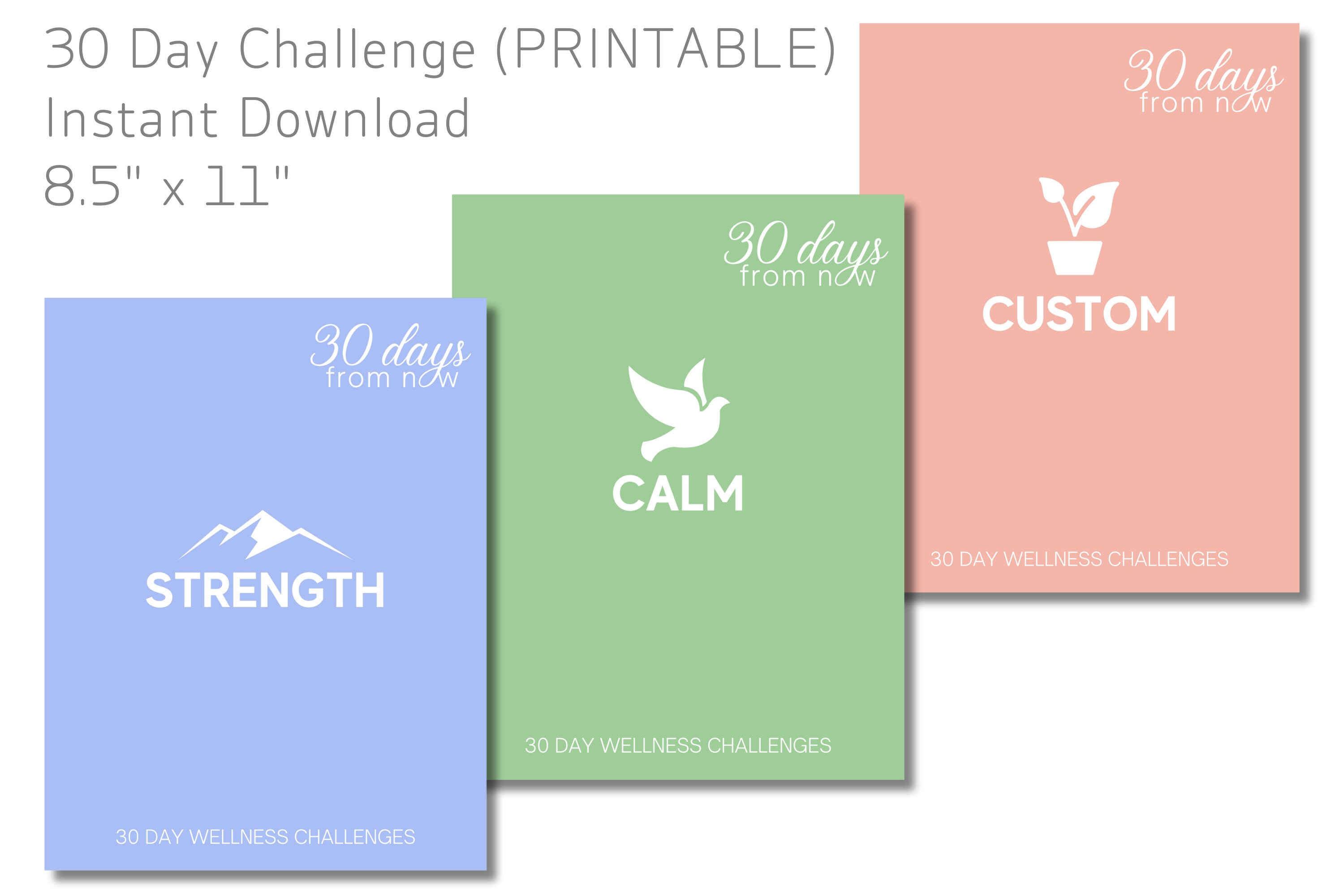 30 Day Wellness Challenge - CALM - PRINTABLE PDF - Etsy