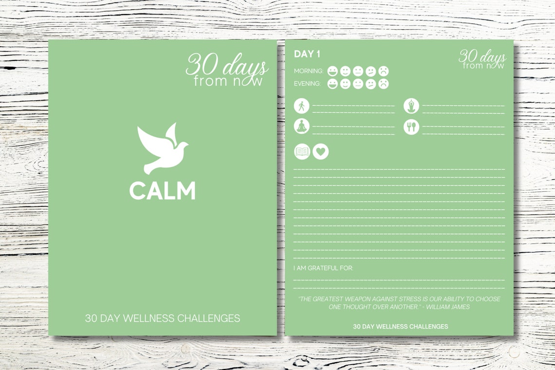 30 Day Wellness Challenge - CALM - PRINTABLE PDF - Etsy