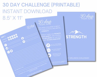30 Day Wellness Challenge - CALM - PRINTABLE PDF - Etsy