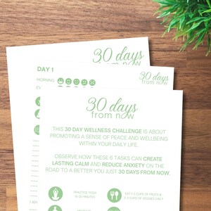 30 Day Wellness Challenge - CALM - PRINTABLE PDF - Etsy