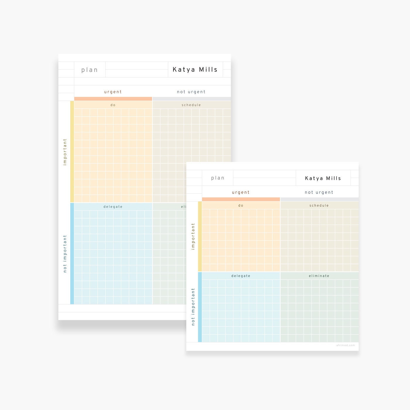 Priority Matrix Planner Notepad - Personalized | Minimalist Time ...