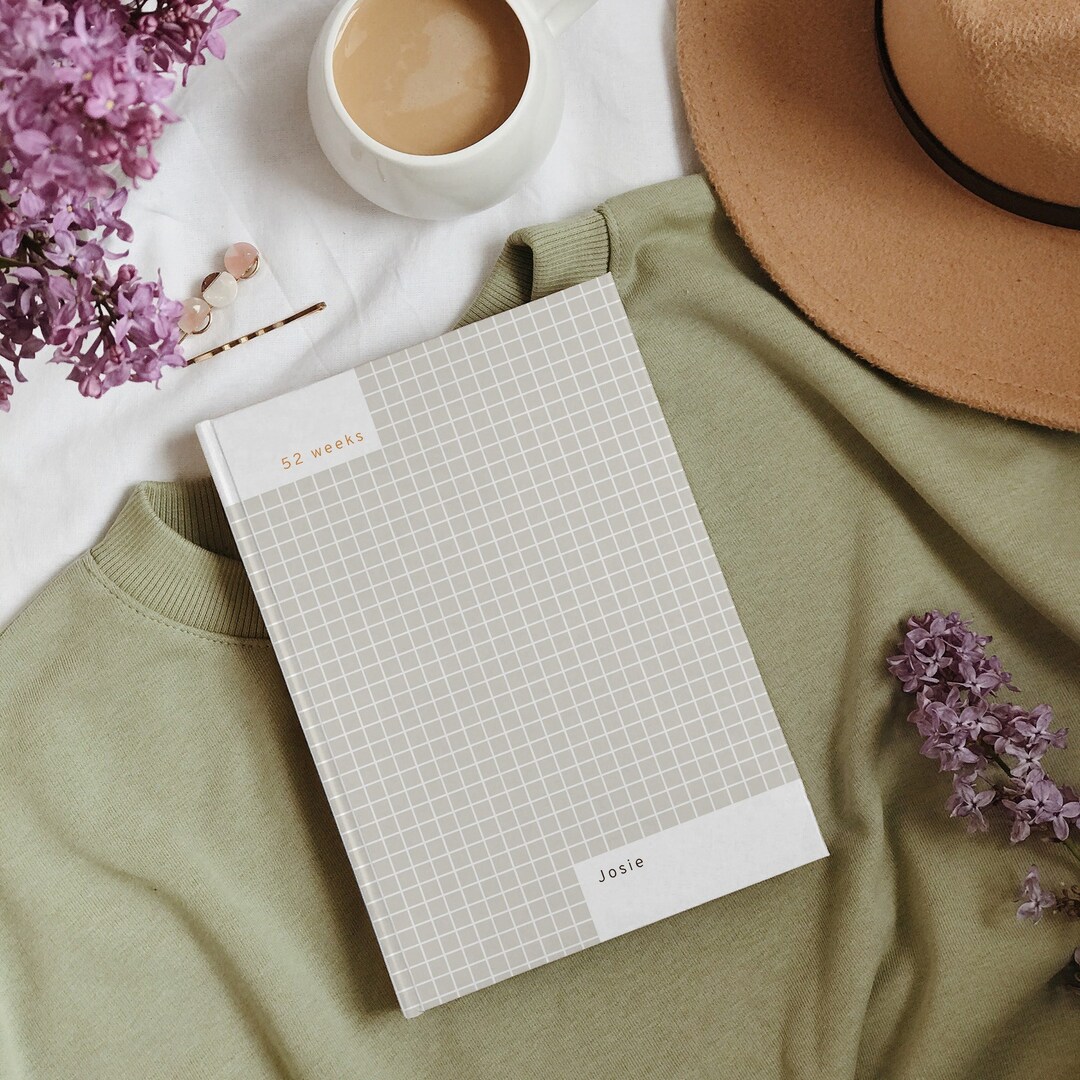 Personalized Undated Weekly Grid Planner Earthtones 52 Weeks, 12 Months ...