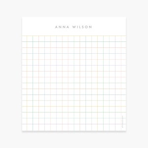 Personalized Colorful Grid Notepad | Minimalist Designer Grid Notepad ...