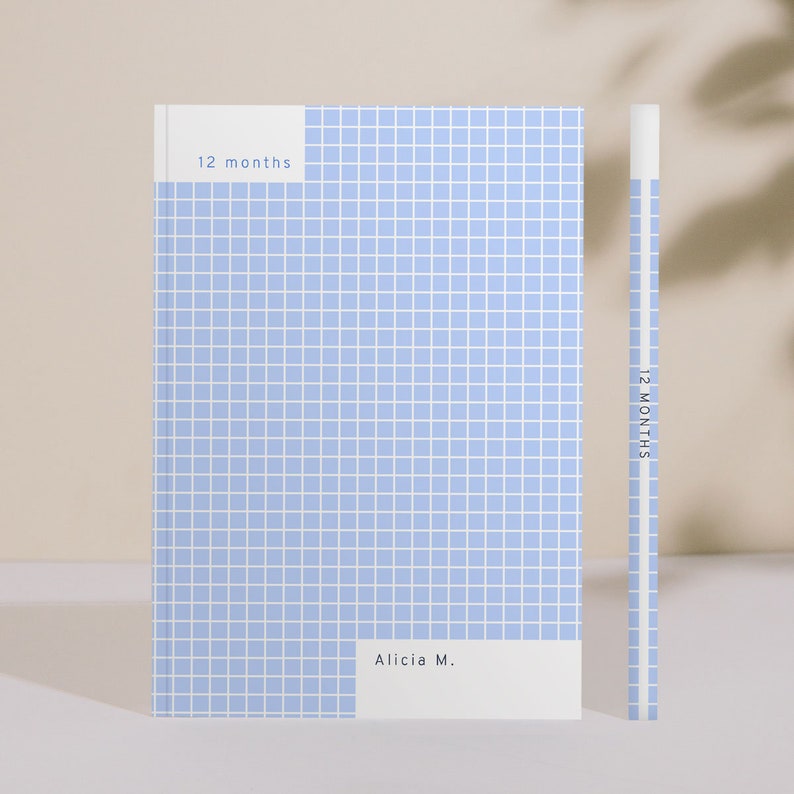 Personalized Undated Monthly Grid Planner | A5 Planner - 12 Months With ...