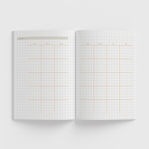 Personalized Undated Weekly Grid Planner Earthtones 52 Weeks, 12 Months ...