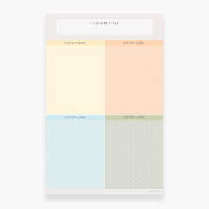 4 Quadrant Matrix Notepad - Mix & Match Task List, Dot-grid, Grid/graph ...