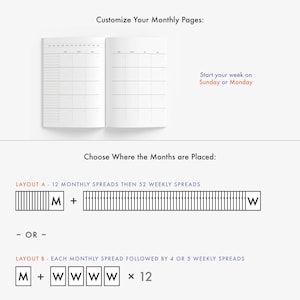 Funky Weekly Planner With Pink Stripes | Modern Horizontal Layout - 52 ...