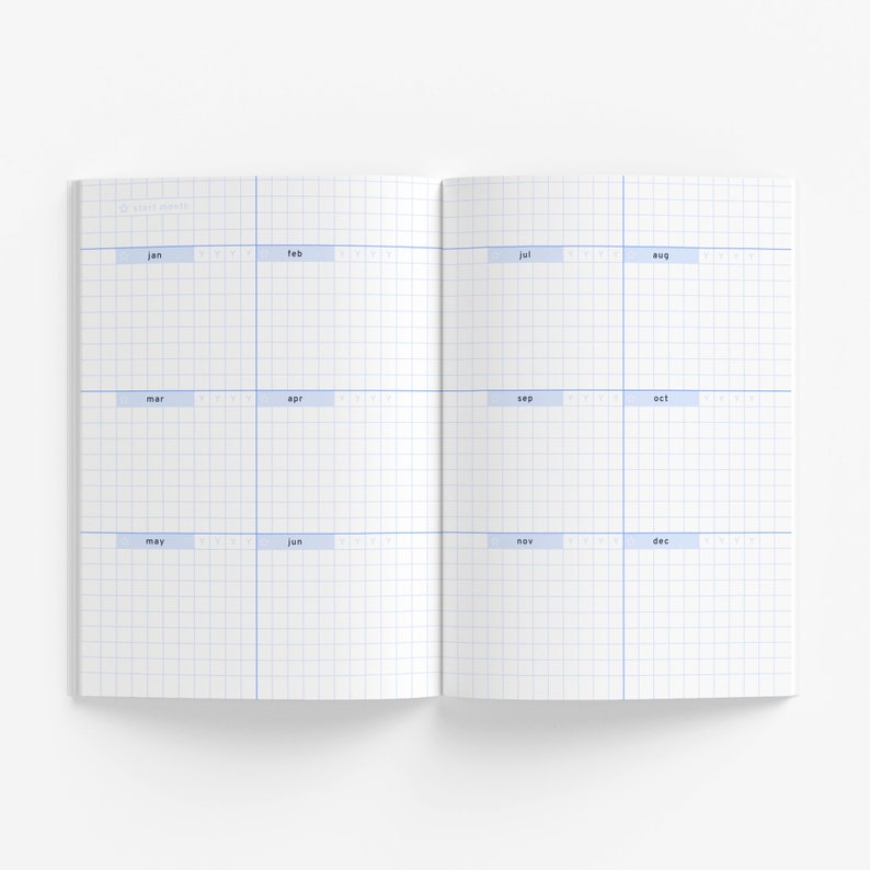 Personalized Undated Monthly Grid Planner A5 Planner 12 - Etsy