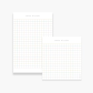 Personalized Colorful Grid Notepad | Minimalist Designer Grid Notepad ...