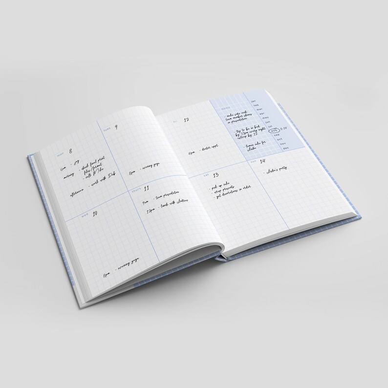 Personalized Undated Weekly Grid Planner Open Dated Planner - Etsy