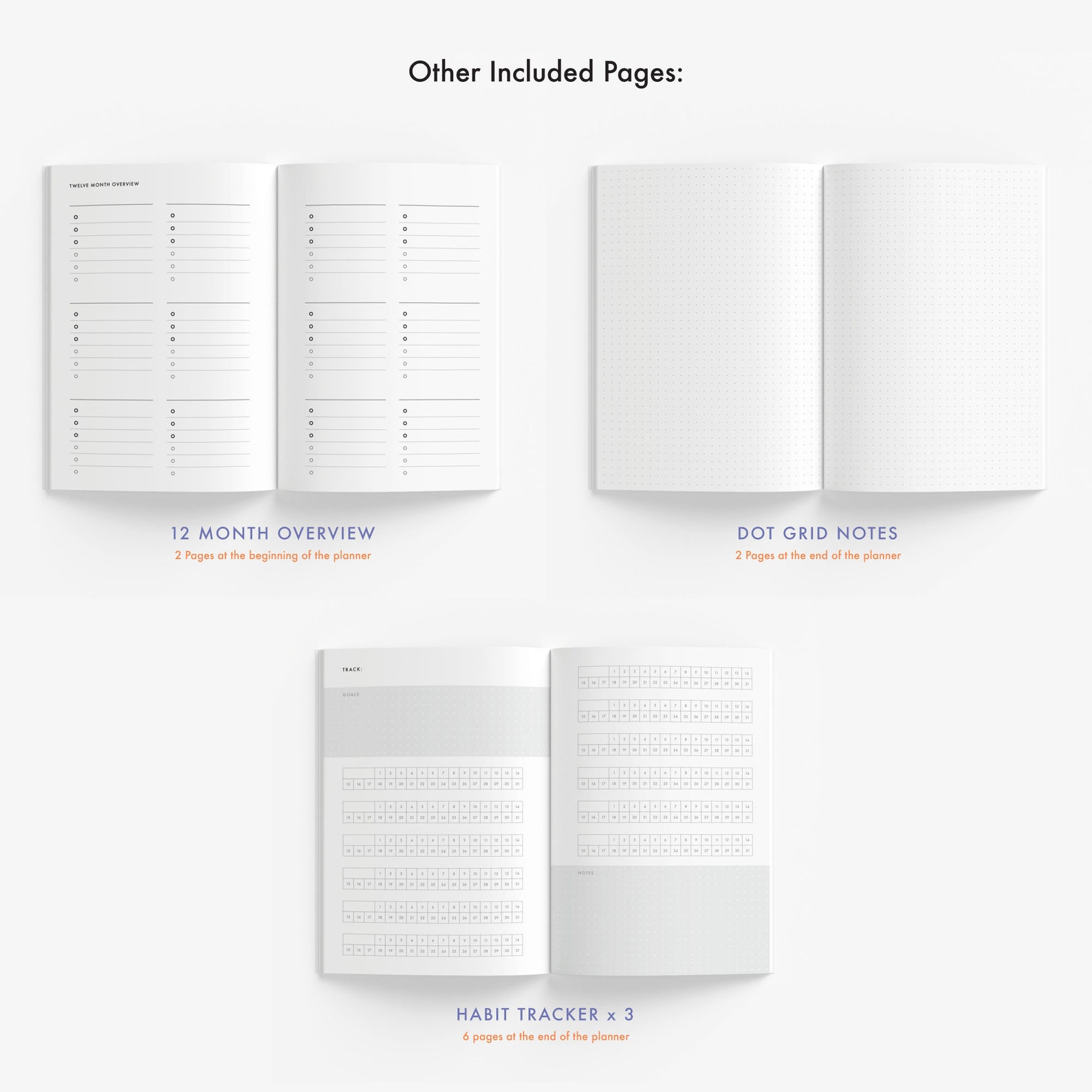 Modern Undated Weekly Planner Book | Week on 2 Pages | 52 Weeks, 12 ...