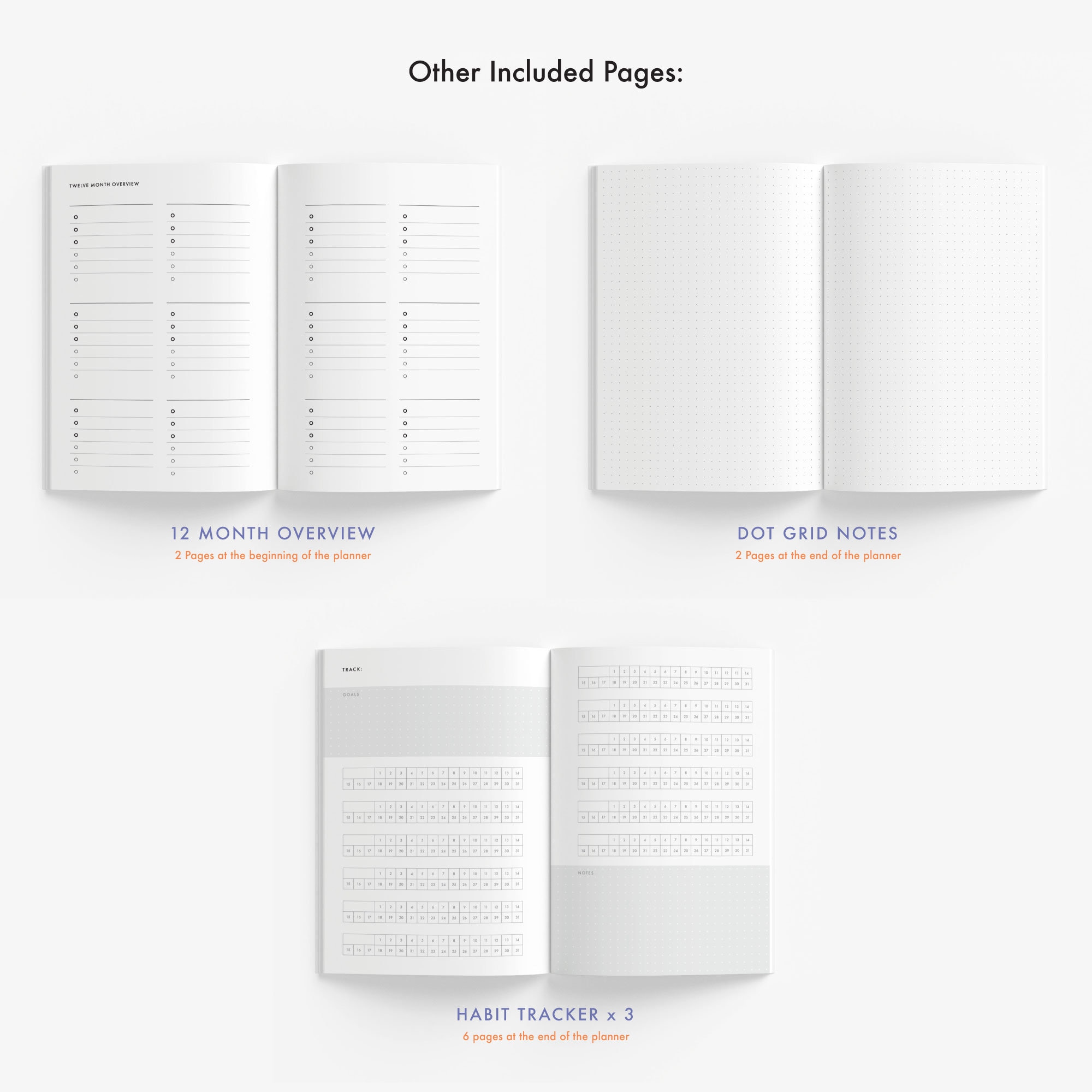 Modern Undated Weekly Planner Book | Week on 2 Pages | 52 Weeks, 12 ...