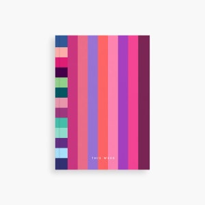 Funky Weekly Planner With Pink Stripes | Modern Horizontal Layout - 52 ...