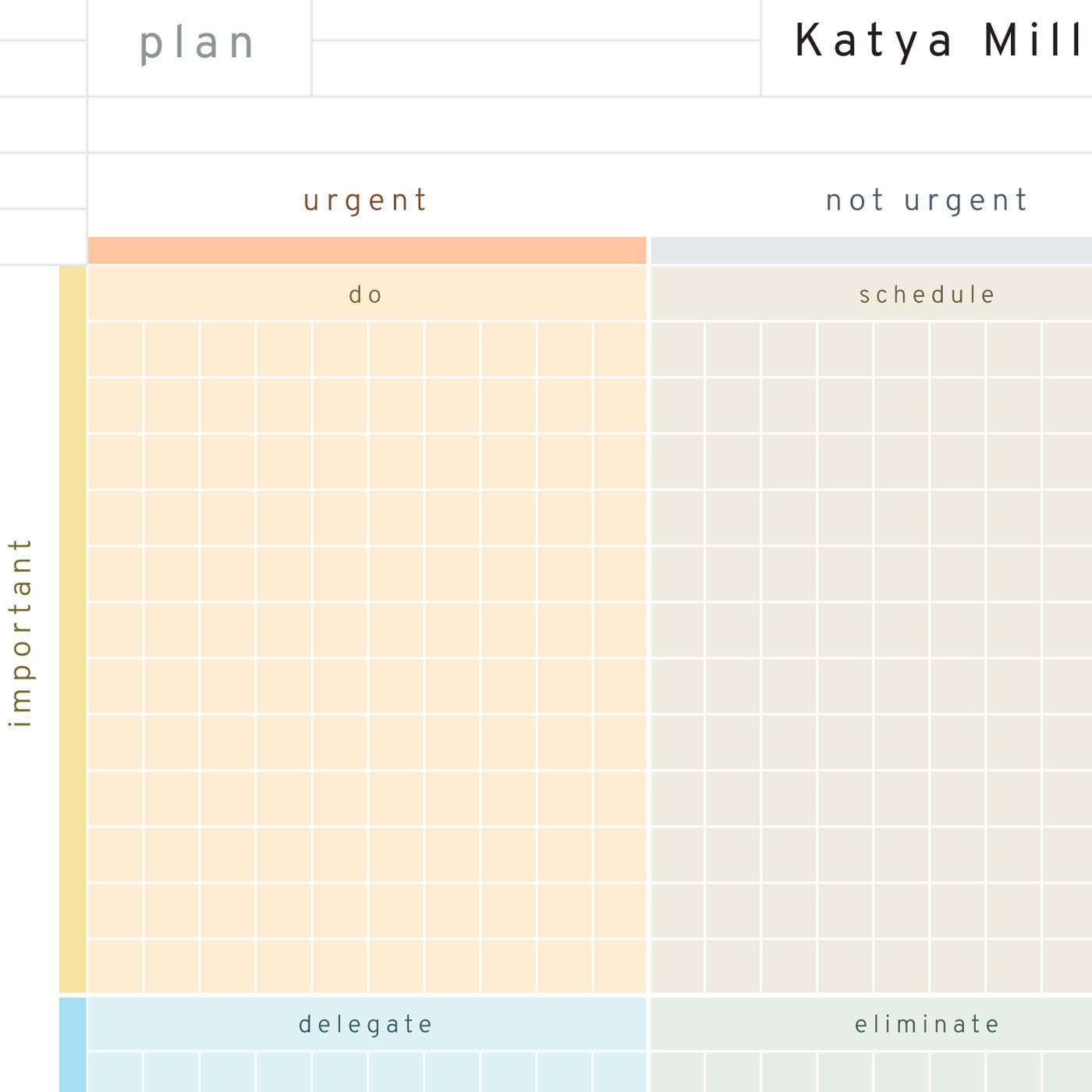 Priority Matrix Planner Notepad - Personalized | Minimalist Time ...