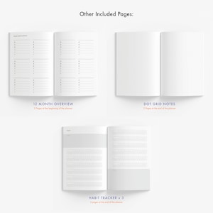 Funky Weekly Planner With Pink Stripes | Modern Horizontal Layout - 52 ...