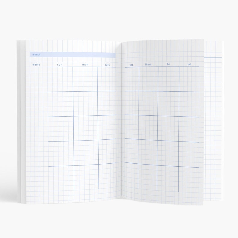 Personalized Undated Monthly Grid Planner A5 Planner 12 - Etsy