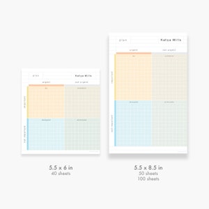 Priority Matrix Planner Notepad - Personalized | Minimalist Time ...