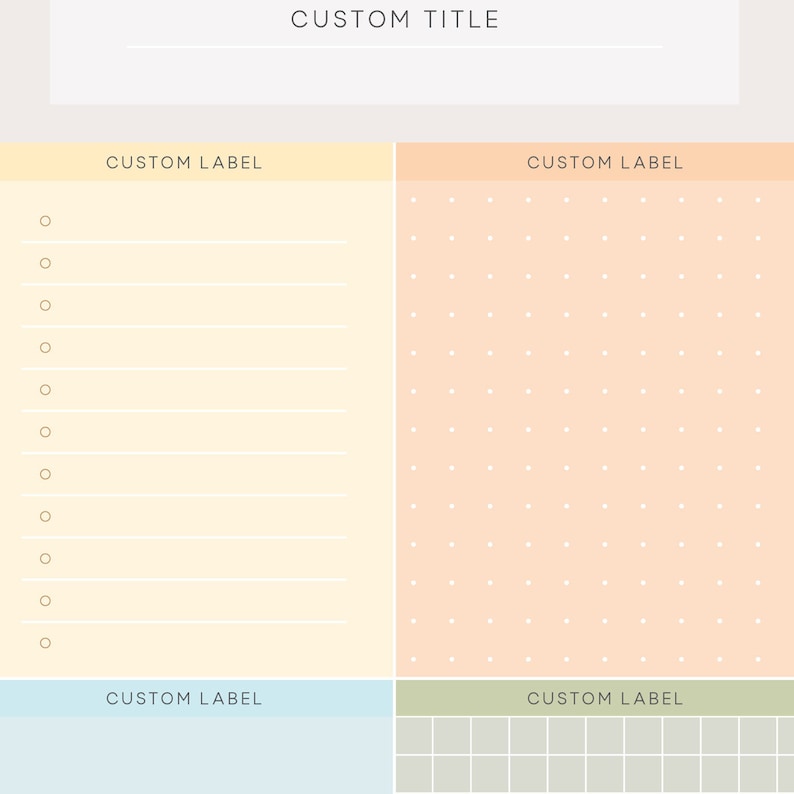 4 Quadrant Matrix Notepad - Mix & Match Task List, Dot-grid, Grid/graph ...