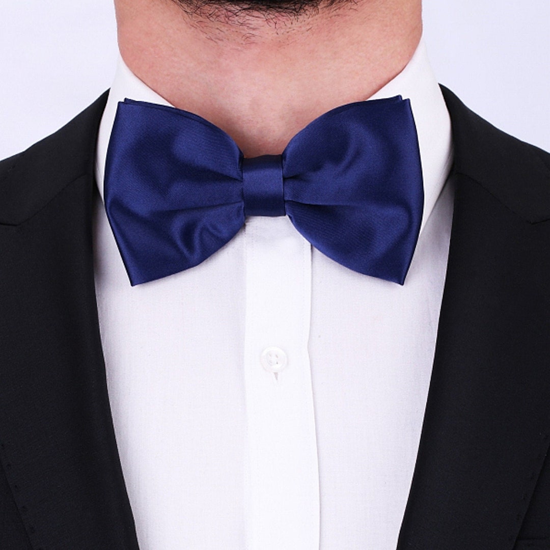 Navy Blue Bow Tie, Oversized Bow Tie, Groom Bow Tie, Men Bows, Wedding ...