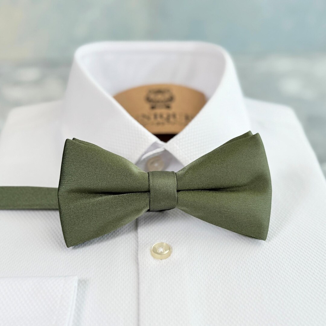 Olive Green Bow Tie, Groomsmen Wedding Bowtie, Groom Bowtie, Men's ...