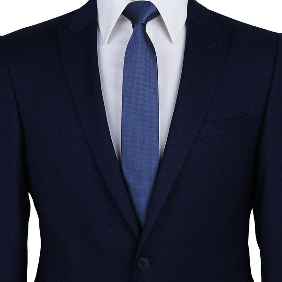 Slim Mens Neck Ties, Blue Neckties, Slim Cut Wedding Tie, Men Necktie ...