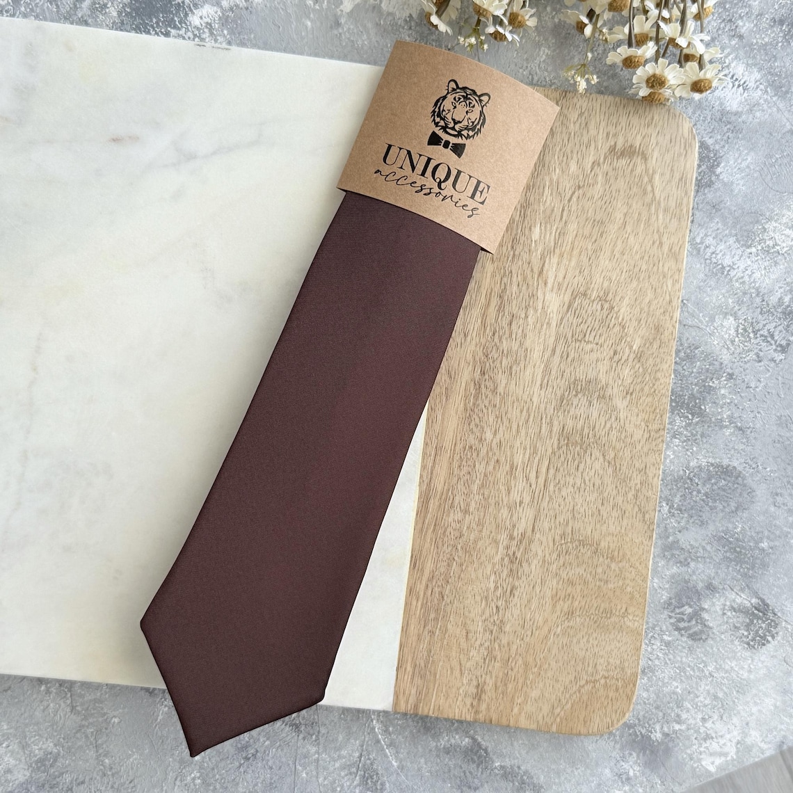 Chocolate Brown Satin Tie and Pocket Square Set: Groomsmen Wedding ...